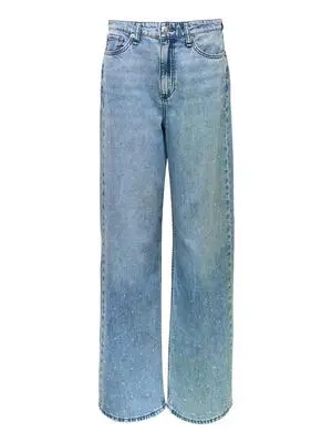 Rag & Bone Logan Crystal-embellished Wide-leg Jeans - Blue
