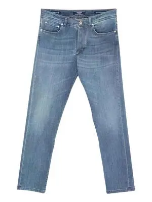 BARBA NAPOLI Slim-fit Faded Effect Jeans - Blue