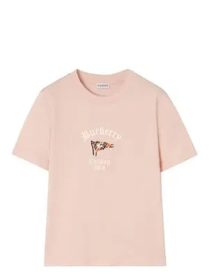 Burberry Check Flag Cotton T-shirt - Compact Pink