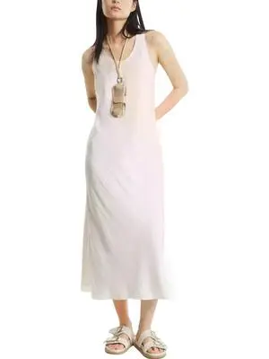 Maison Kitsuné Racer-back Crinkled Midi Dress - Neutrals