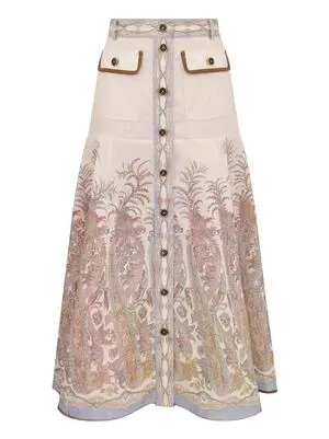 Zimmermann Alchemy A-line Skirt - Neutrals