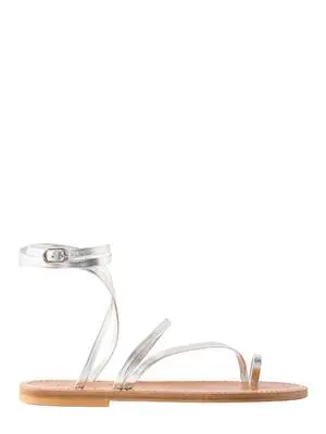 K.JACQUES K Jacques St Tropez Metallic Leather Thong Sandals