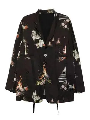 Undercover Graphic Print Blazer - Brown