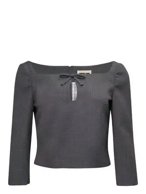 SHUSHU/TONG Bow-detail Top - Grey