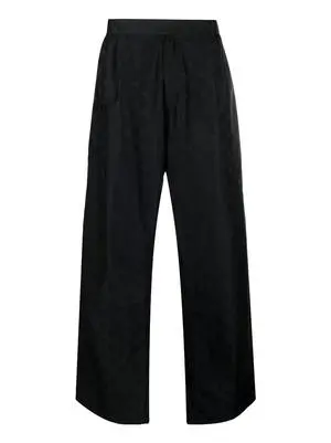 GMBH Hammer-jacquard Straight-leg Wool Trousers - Black