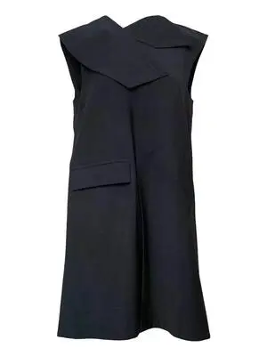 ENFOLD Asymmetric-collar Sleeveless Jacket - Grey