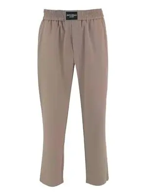 Just Cavalli Logo Patch Straight-leg Trousers - Neutrals