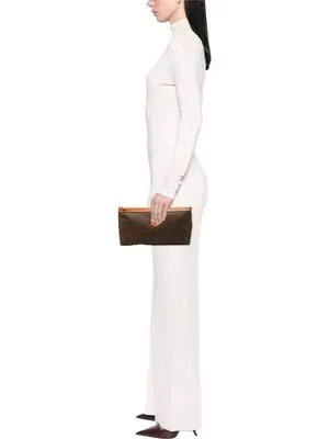 Celine 2000-2025 Macadam Coated Canvas Clutch Bag - Brown