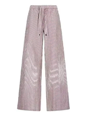 Attico Striped Drawstring Trousers - Red
