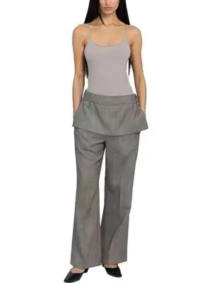 AMOMENTO Apron Layered Mini Skirt - Grey