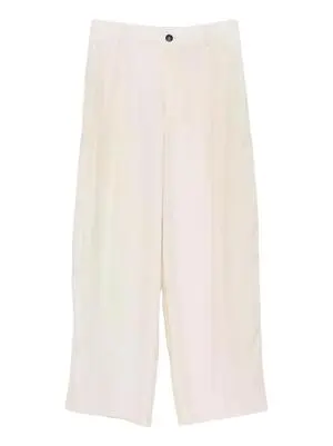 SOLOTRE Pleated Straight-leg Trousers - Neutrals