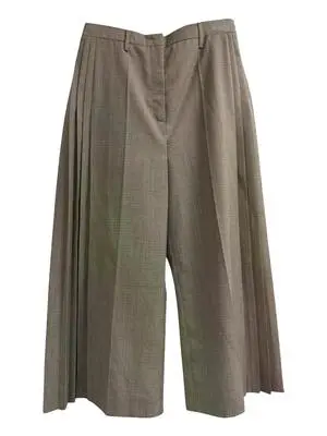Prada Plaid Pleated Trousers - Neutrals