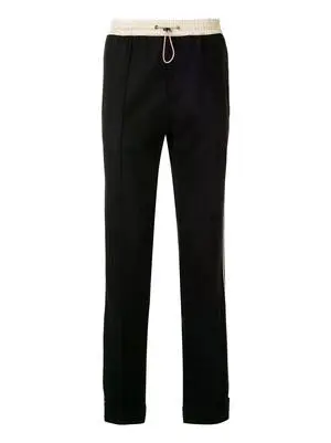 PORTS V Drawcord-waist Tailored Trousers - Black