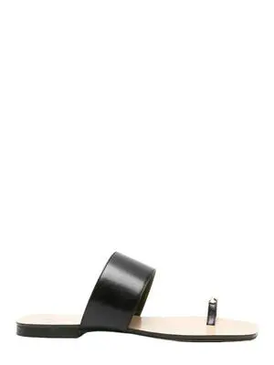 MARIA LUCA Toe-ring Leather Sandals - Black