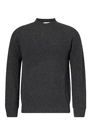 John Smedley Crewneck Cashmere And Wool-blend Jumper - Dark Ash