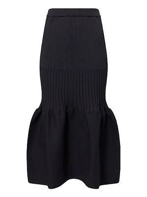 CFCL Fluted Mermaid Knitted Midi Skirt - Black