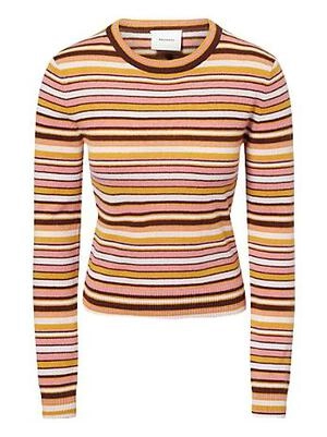 REFORMATION Striped Cashmere Jumper - Rose