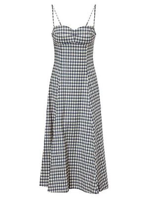 REFORMATION Kailani Cotton Gingham Midi Dress - Check