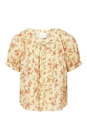 REFORMATION Calia Flora-printed Cotton-blend Top - Wistful