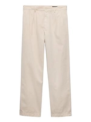 Prada Wide-leg Cotton Trousers - Neutral