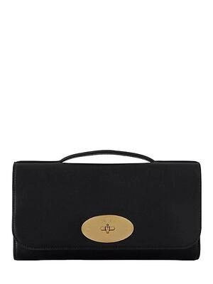 Mulberry Lily Leather Clutch Bag - Black
