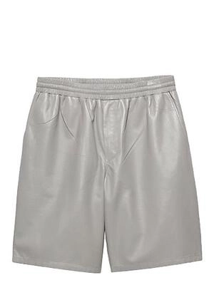 Prada Leather Bermuda Shorts - Grey