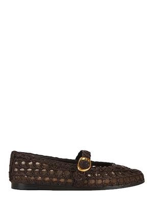 Steve Madden Melody Flats With Buckled Mary Jane Strap - Brown