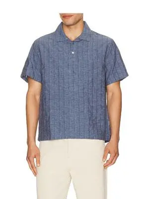 Onia Cotton Linen Pop Over Shirt In . Also - Navy