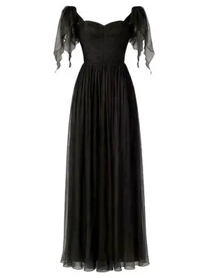 ROSERRY Elizabeth Off-shoulder Ruched Maxi Dress - Black