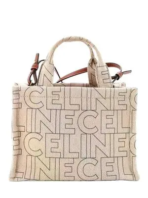 Celine Cabas Thais Triomphe Printed Canvas Small Tote Bag - Neutrals