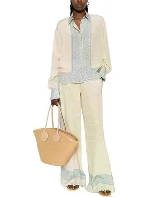 Ermanno Scervino Geometric-print Palazzo Pants - Neutrals