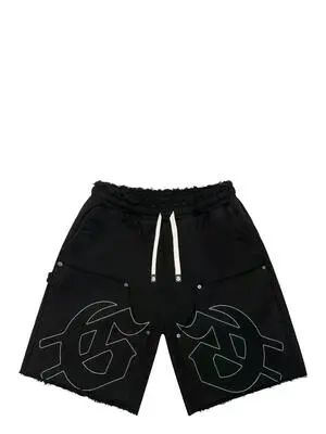 GODSPEED Carpenter Shorts With Distressed Finish - Black