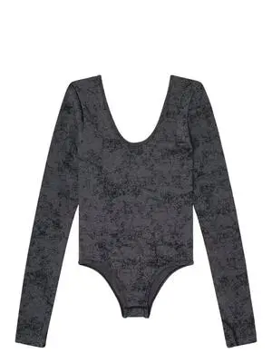 DIESEL® Open-back Long-sleeve Bodysuit - Grey