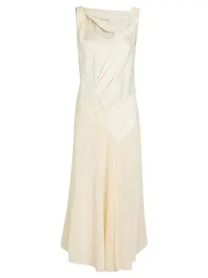 Victoria Beckham Lace-trimmed Satin Midi Dress - Ivory