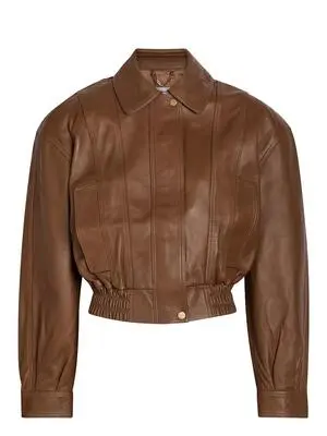 Ronny Kobo Samson Panelled Leather Jacket - Brown