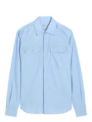 AARON ESH Military Cotton-poplin Shirt - Blue