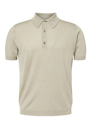 John Smedley Macloud Short-sleeve Merino-wool Polo Jumper - Thistle Dew