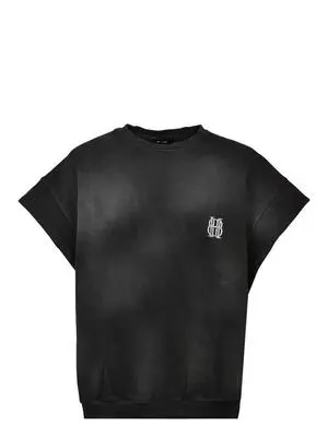 BREATH Logo-embroidered Cap-sleeve Sweater - Black