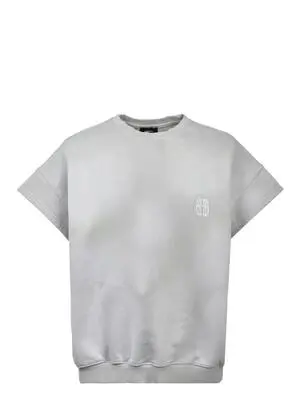 BREATH Embroidered Logo Short-sleeve Sweater - Grey