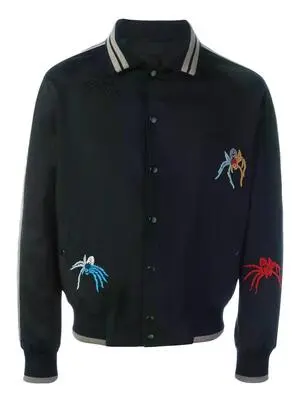 LANVIN Spider-embroidered Baseball Jacket - Black