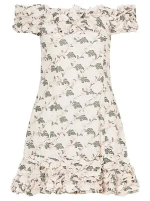 Agua Bendita Floral-printed Ruffled Mini Dress - Multi