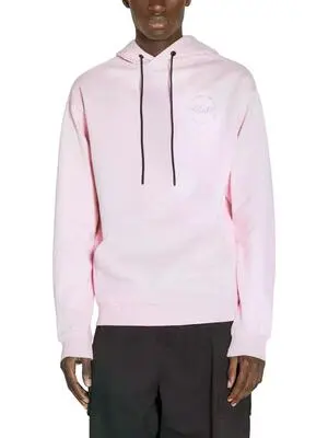 BOILER ROOM Long-sleeve Hoodie With Rhinestone Embellishment - Pink