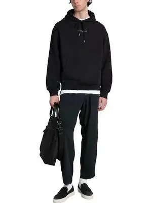 Maison Kitsuné Belted Logo-print Technical Trousers - Black
