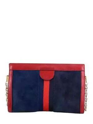 Gucci Ophidia Chain Suede Small Shoulder Bag - Blue