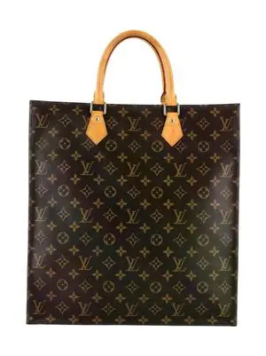 LOUIS VUITTON Monogram Canvas Sac Plat Tote Bag - Brown