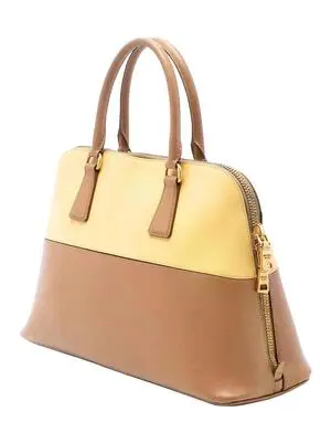 Prada Saffiano Lux Promenade Satchel - Brown