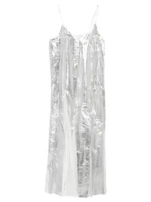TELA Yuki Metallic Midi Dress - Silver