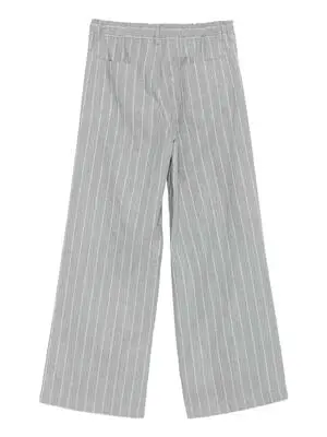 PANICALE Pinstripe Wide-leg Trousers - Grey
