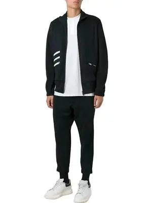Y3 Zipped Sweatshirt With Striped Detail - Black