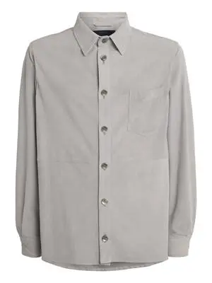 Paul & Shark Aqua Suede Overshirt - Grey